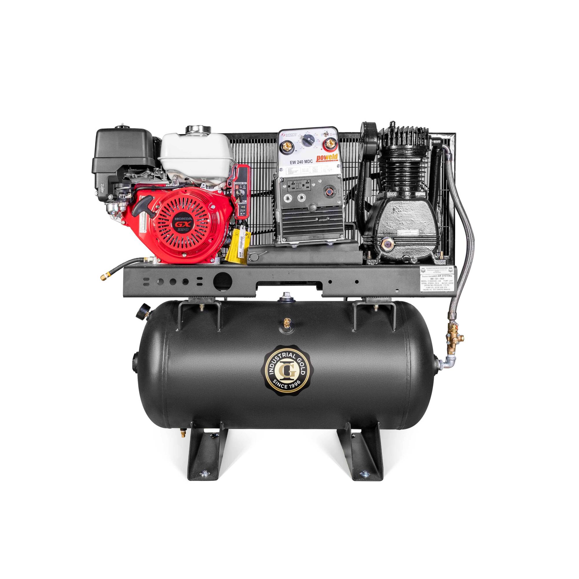 Mega 3-in-1 Gas Air Compressor/Generator/Welder, 30 Gallon, Honda GX390 Engine, Model# MP- MP ...